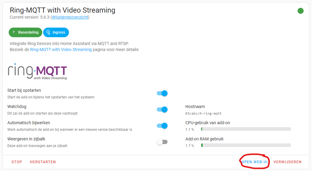 Ring Door Bell live beeld in Home Assistant - Home Assistant Tips